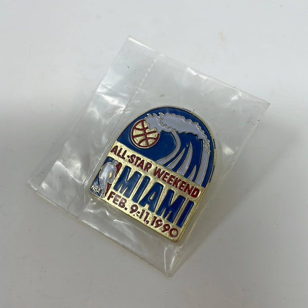 Vintage New in plastic All star weekend 1990 Miami NBA Basketball Pin ...
