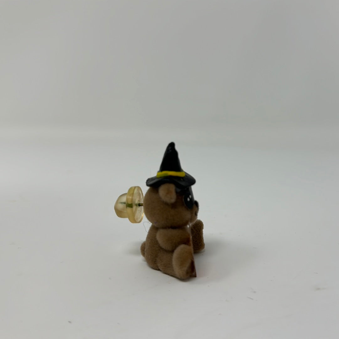 Cute Vintage Lapel Pin Fuzzy Teddy Bear w/Mask Halloween Trick or Trea ...