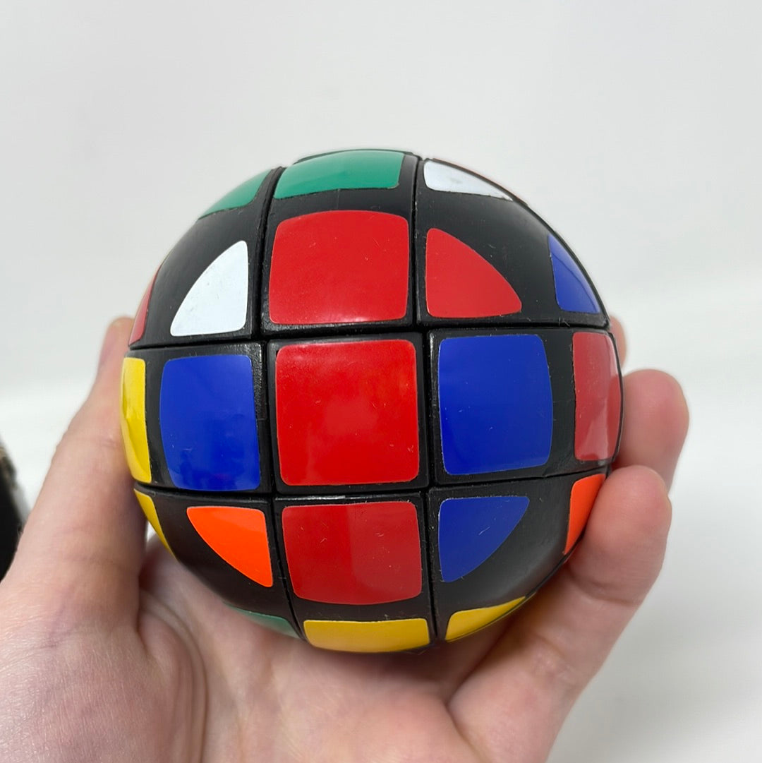 Vintage 80's Magic Ball Round Circular Rubiks "cube" Toy Unsolved Puzz ...
