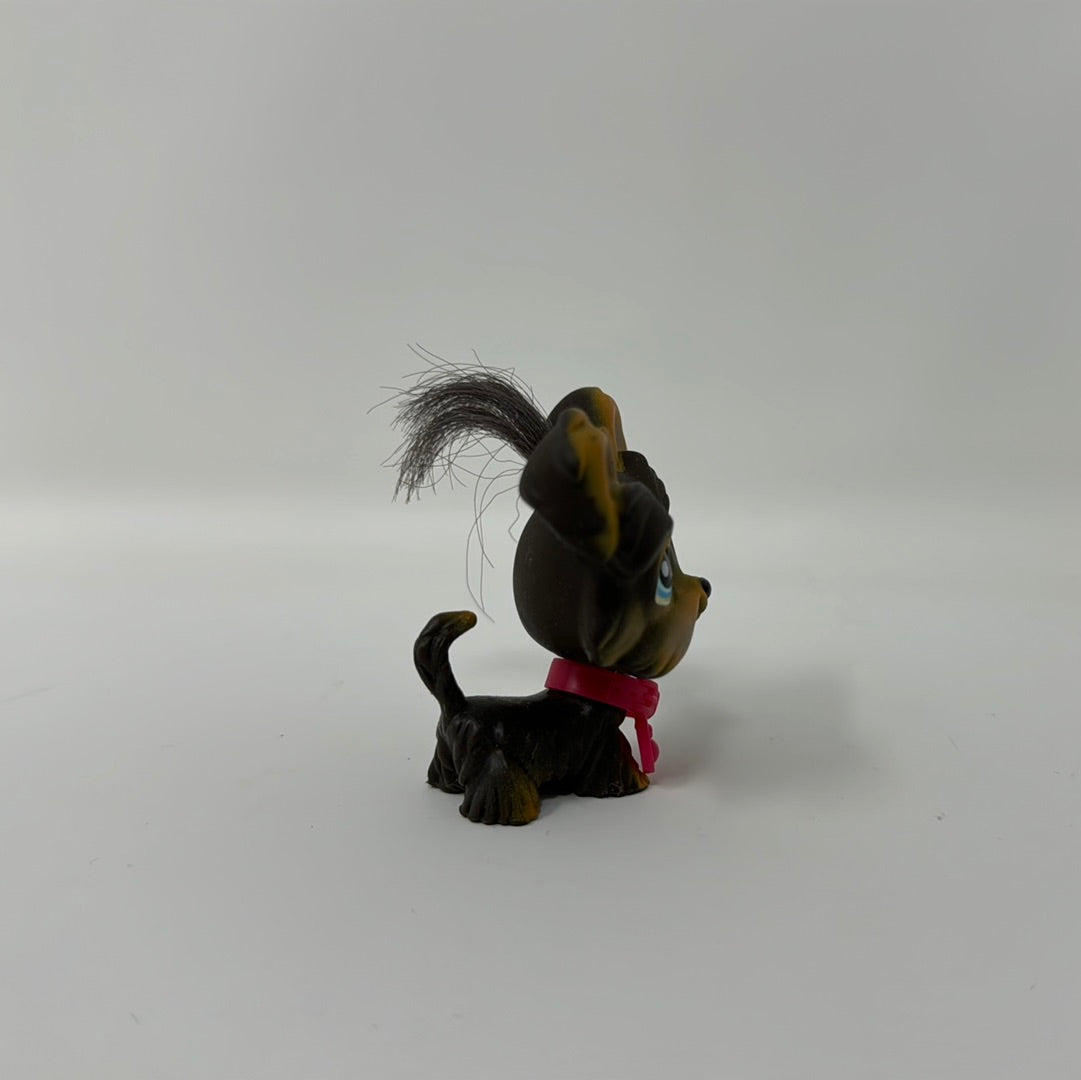 Littlest Pet Shop LPS #141 Brown YORKIE SHIH TZU PUPPY DOG Blue Eyes R ...