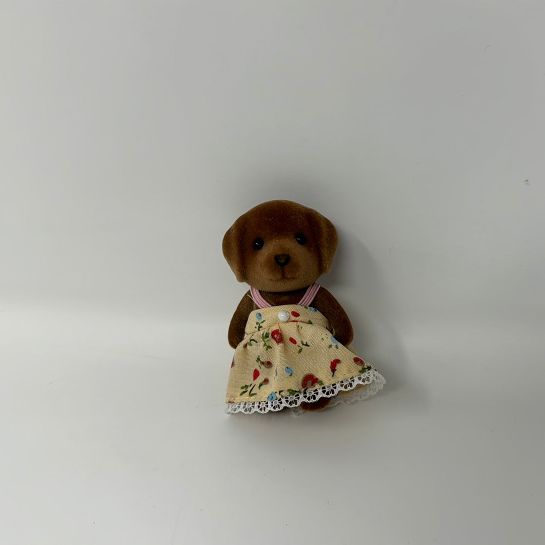Sylvanian Calico Critters Adorable Cute Flocked Velvet Chocolate Lab P ...