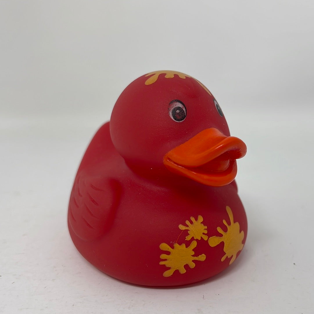Rubber Ducky Red With Yellow Splatter – shophobbymall