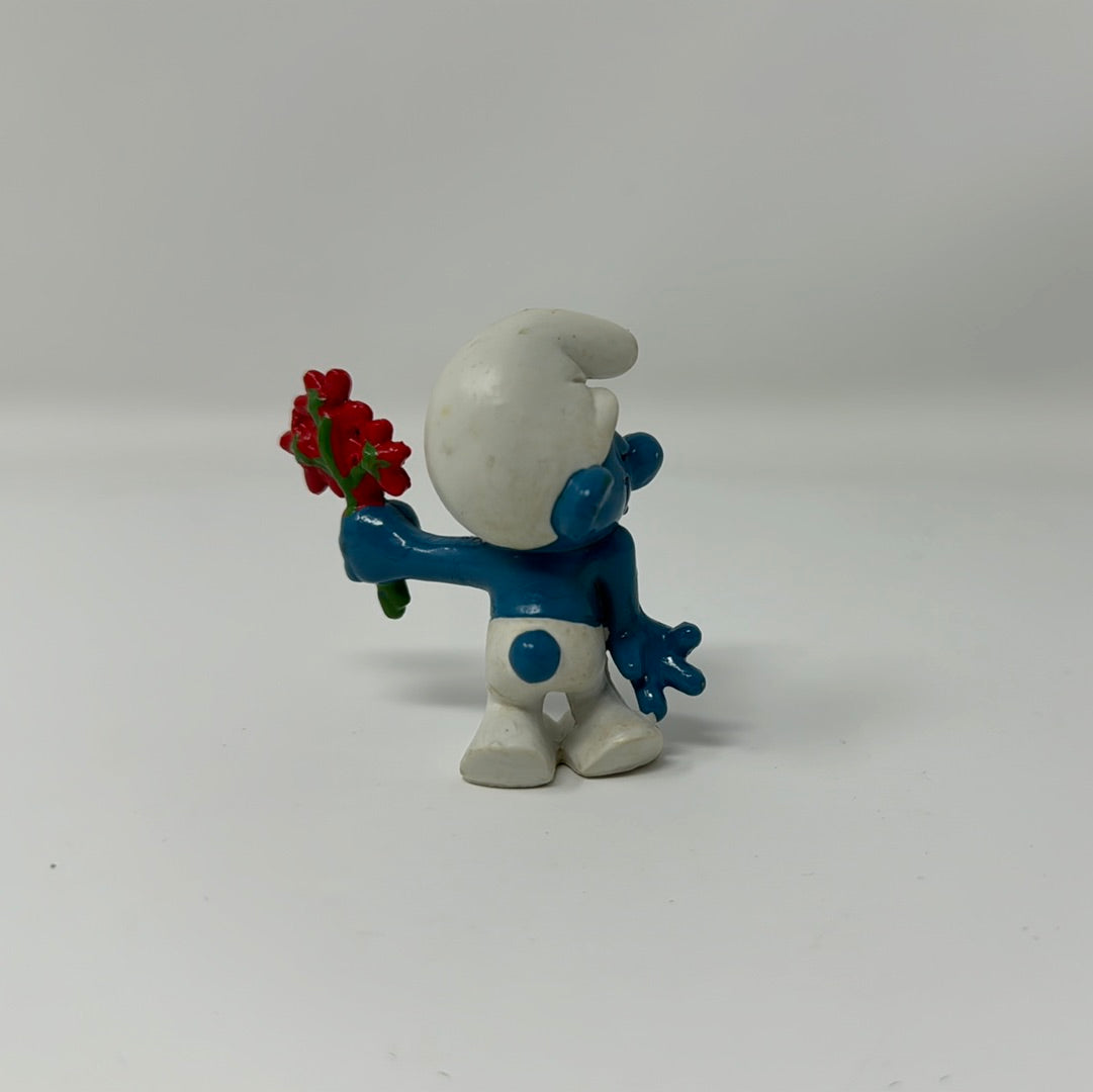 Smurfs Lover Smurf Valentines Red Flower 1978 Vintage Love Figure Schl ...