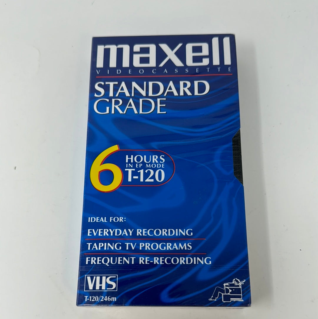 Maxell Video Cassette Standard Grade 6 Hours In Ep Mode T-120 VHS Bran ...
