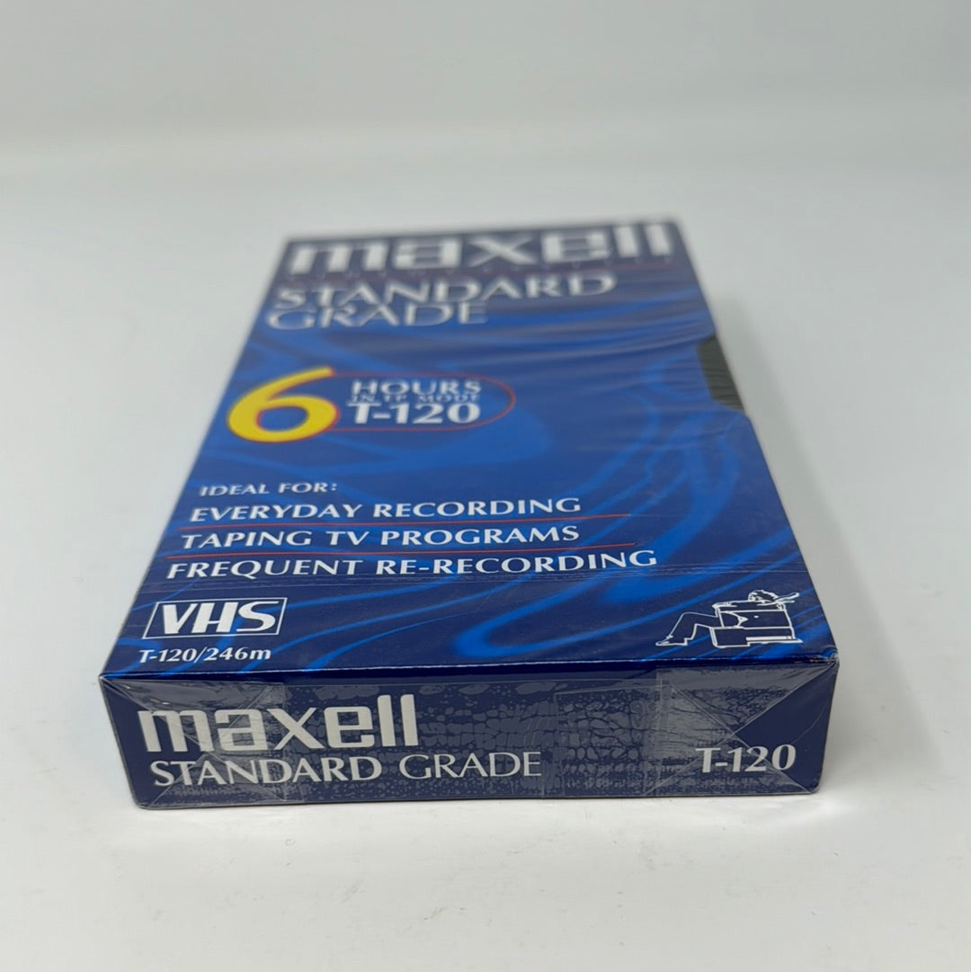 Maxell Video Cassette Standard Grade 6 Hours In Ep Mode T-120 VHS Bran ...