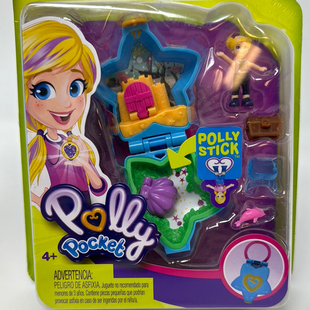 Polly Pocket Tiny Pocket Places Aqua Awesome Aquarium Compact with Mic ...