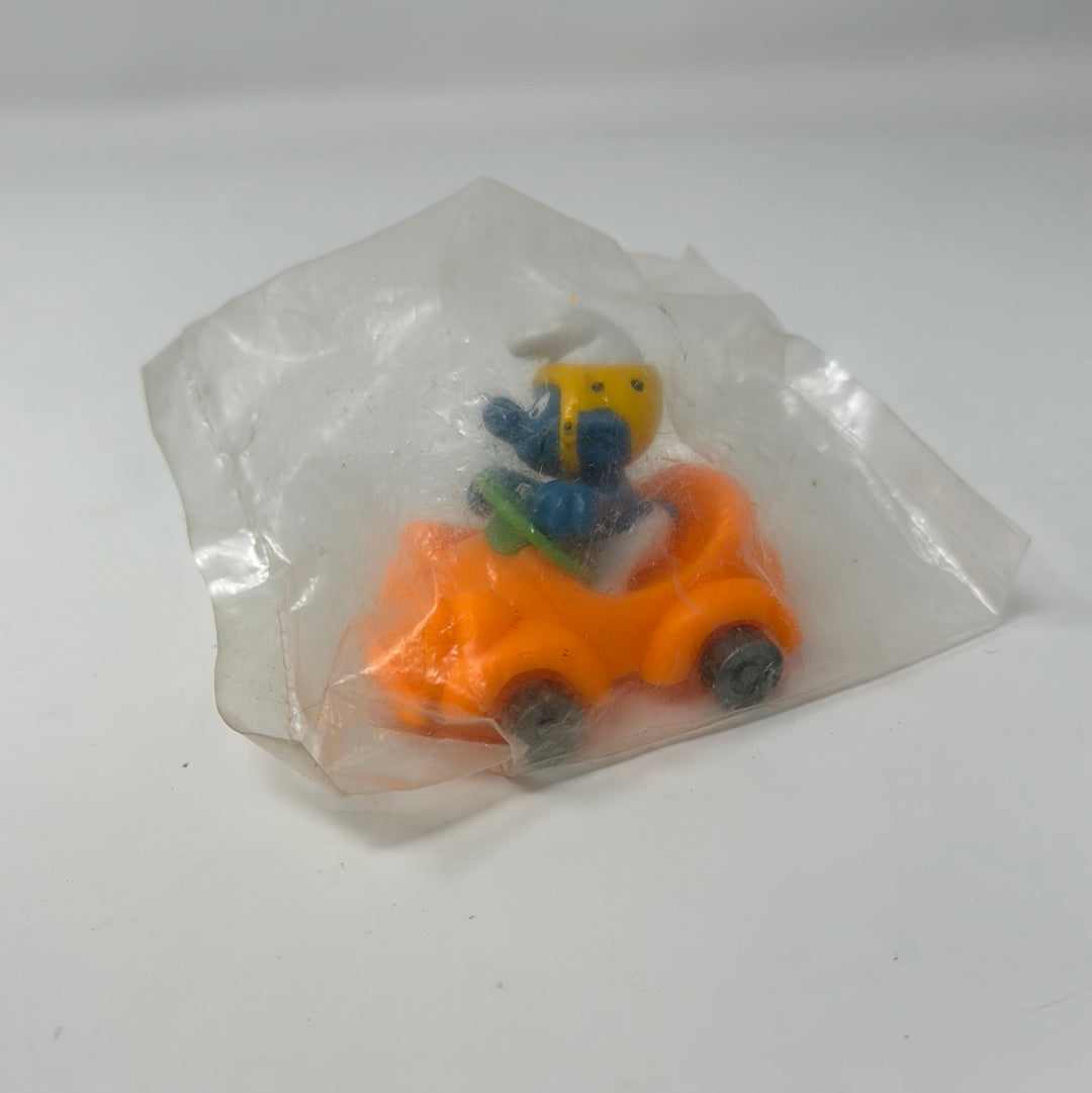 Vintage Smurfs Smurf Driving Orange Car Brand New Sealed – shophobbymall