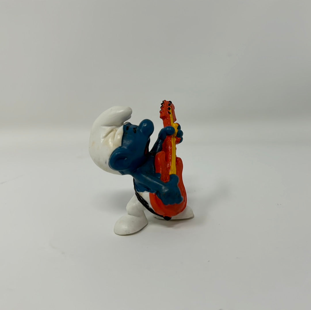 Smurf Figurine Smurfs RockStar Guitar Player 1977 Vintage Schleigh Pey ...