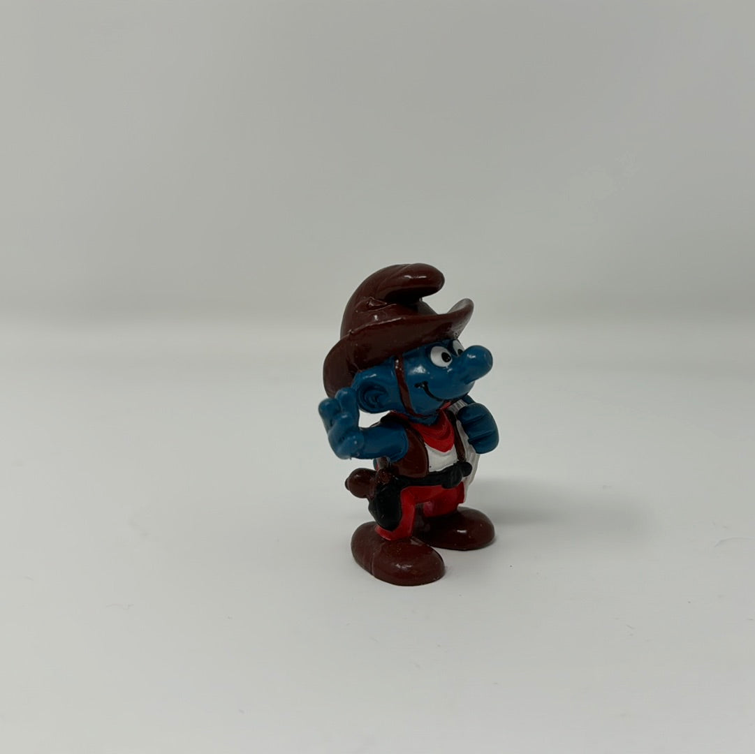 Cowboy Smurf 2-inch Plastic Figurine Cow Boy Rodeo Figure Ranch Hand ...