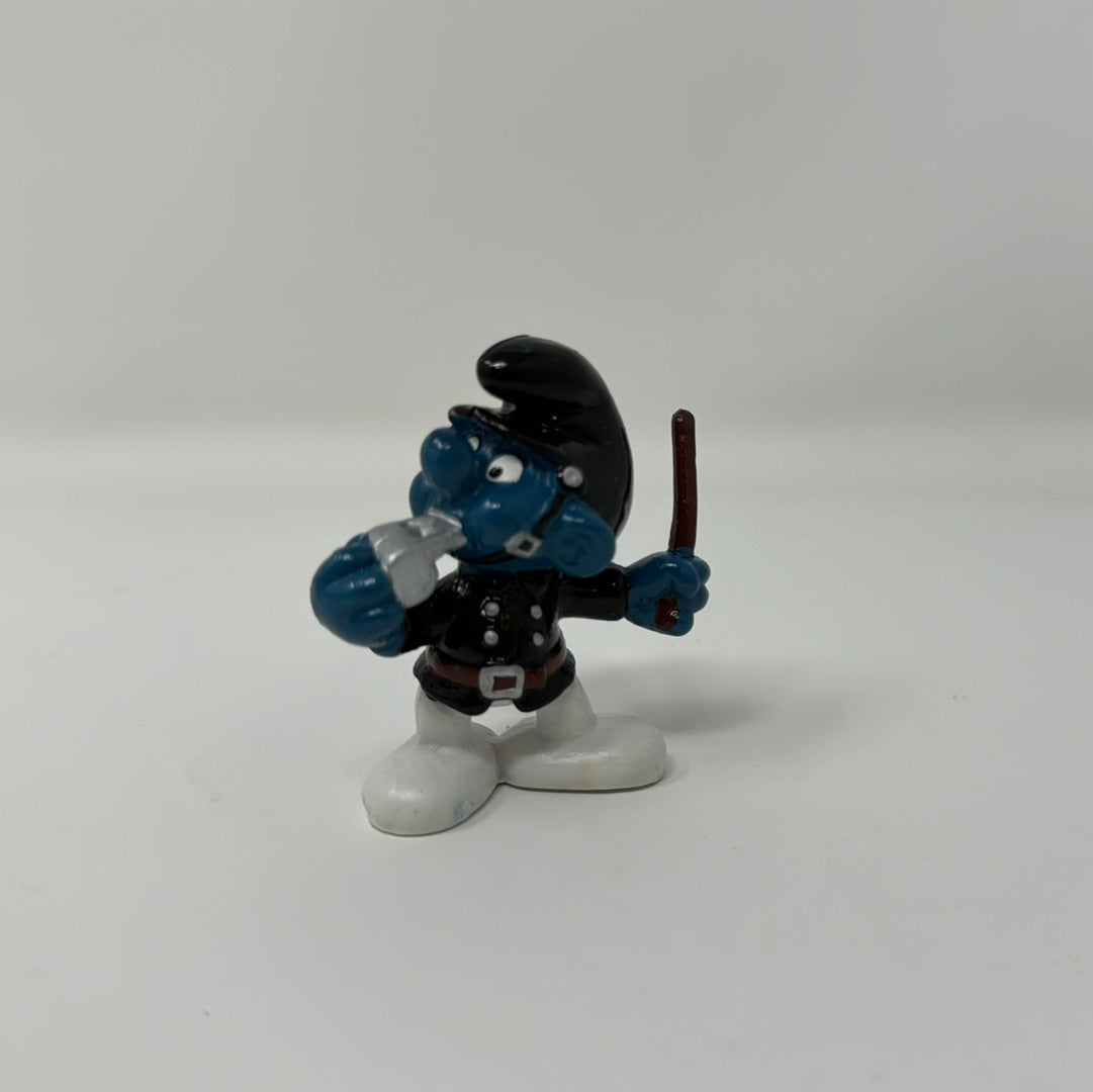 Smurfs - Policeman Smurf in Black Uniform PVC Figure 1981 vintage Peyo ...