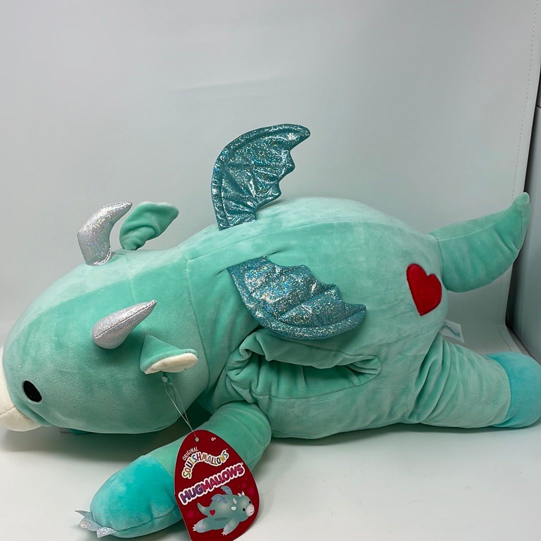 Squishmallow Miles the Hug a Pet Dragon 22" Hugmallow Rare HTF Plush H ...