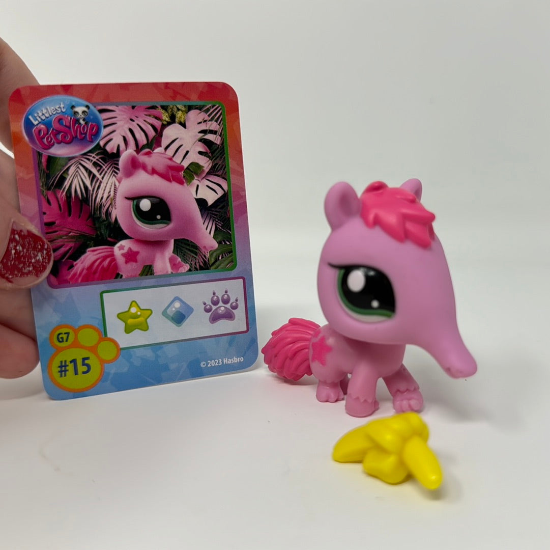 Littlest Pet Shop LPS Series 1 Gen 7 G7 #15 Pink Anteater Blind Box Fi ...