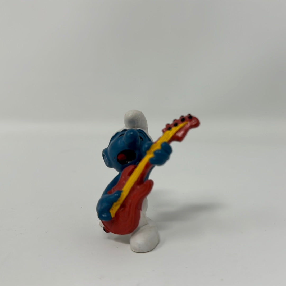 Smurf Figurine Smurfs RockStar Guitar Player 1977 Vintage Schleigh Pey ...