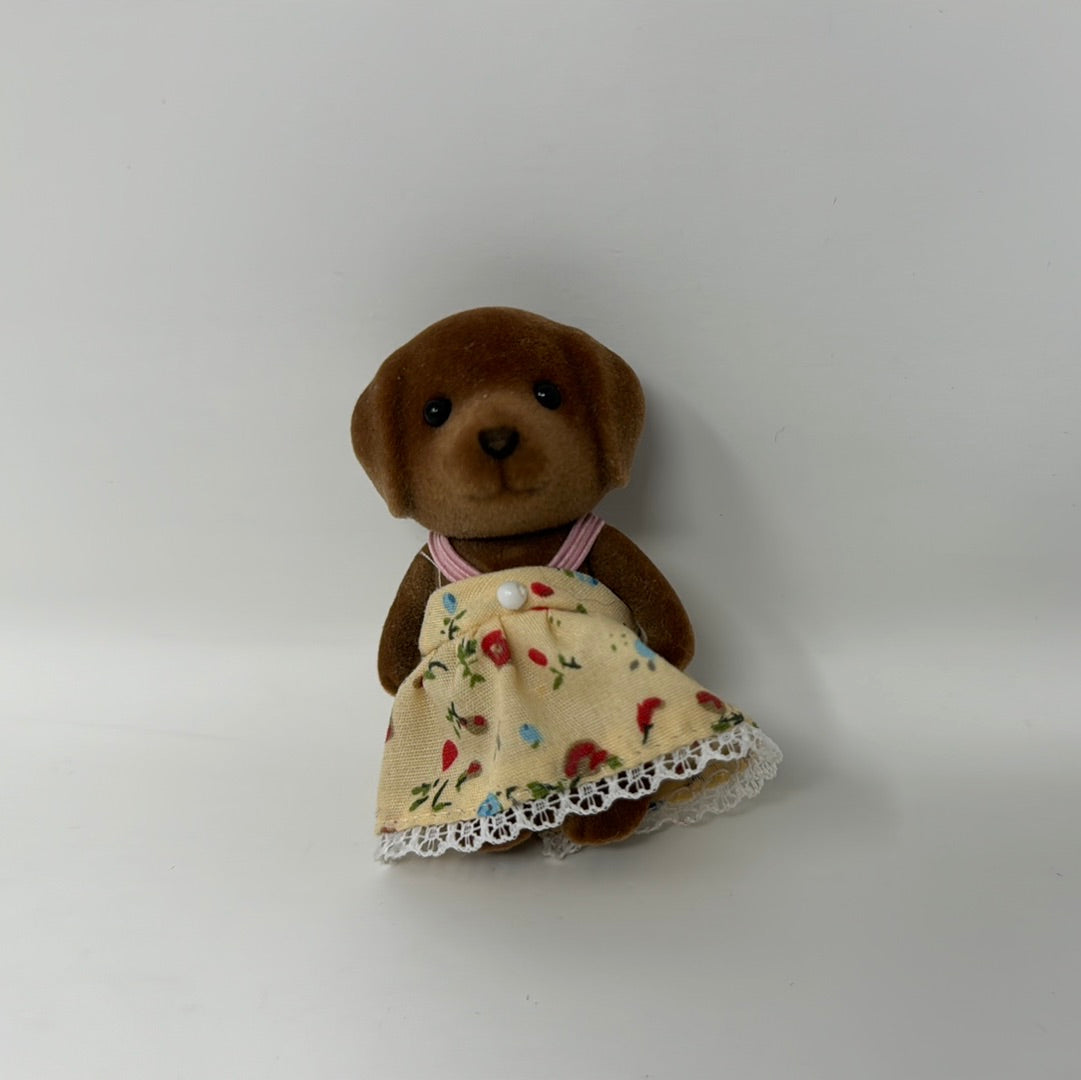 Sylvanian Calico Critters Adorable Cute Flocked Velvet Chocolate Lab P ...
