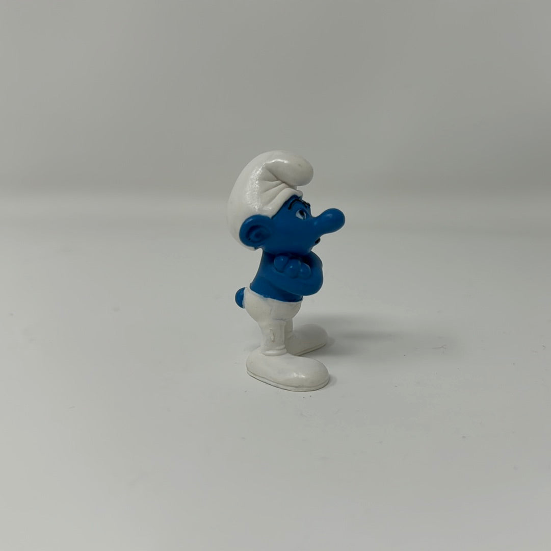 Smurfs Grouchy Smurf PVC Figure Angry Grumpy Display Figurine ...
