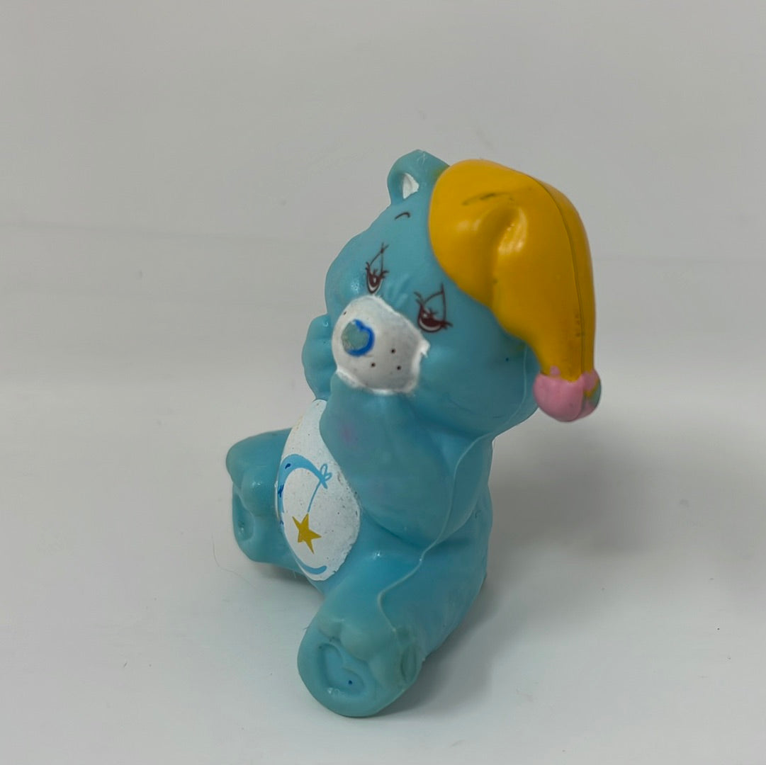 Vtg Care Bear Pvc 2" Figure Blue Bedtime Sleepy Nap with Hat ...