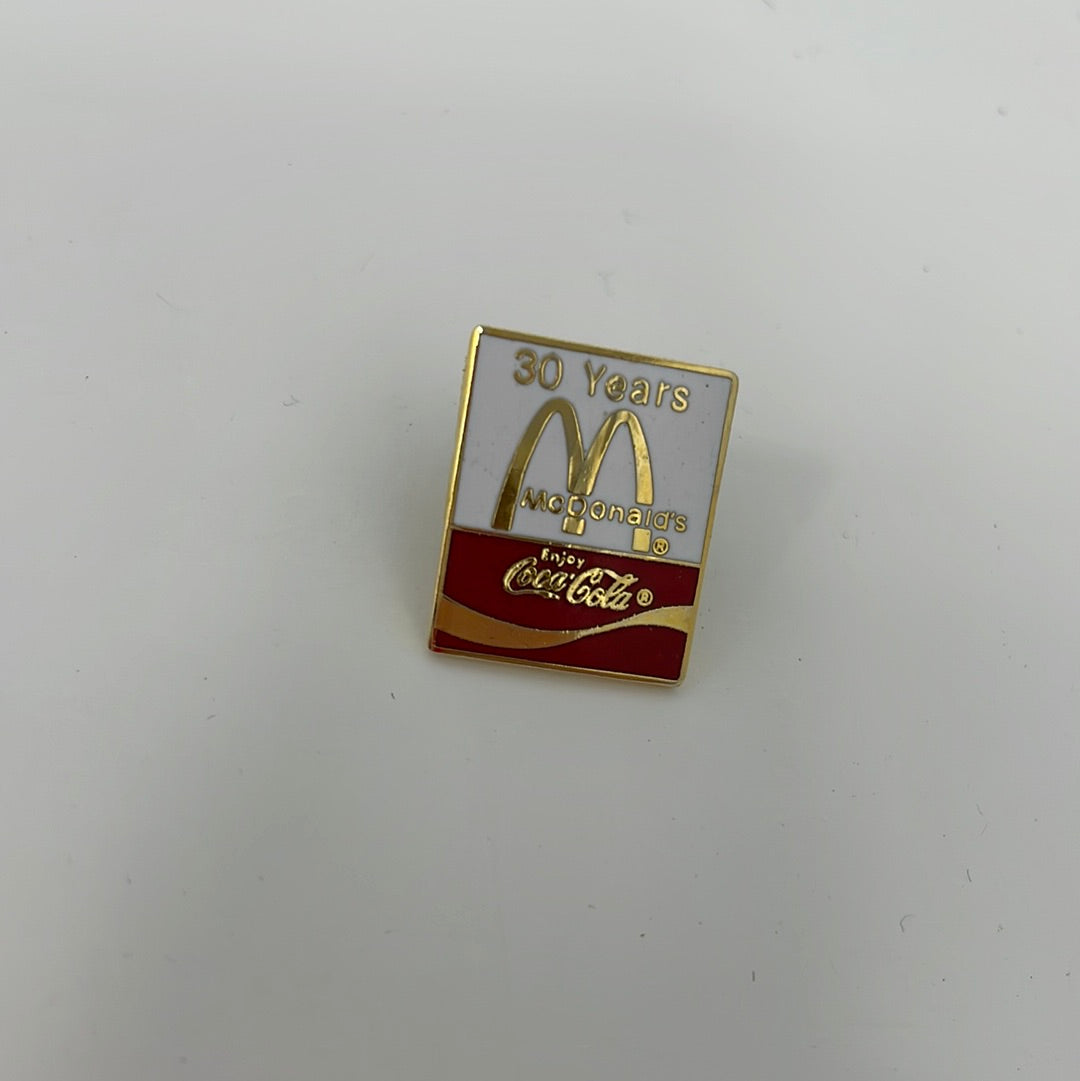 Vintage McDonald's McDonalds Lapel Pin Pinback 30 Years Coca-Cola Coke ...