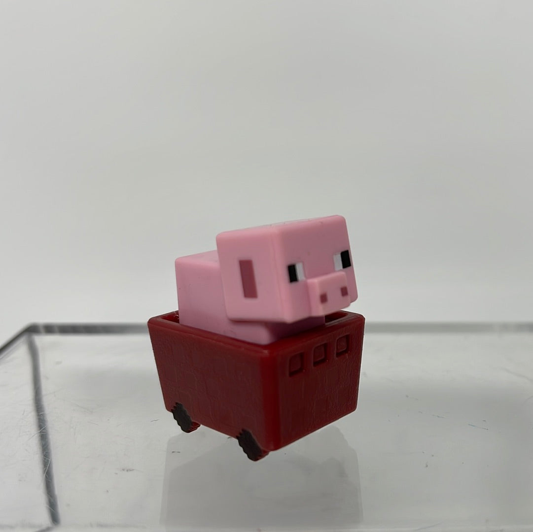 Minecraft Mini-Figure Series #7 1" Pig Rolling Minecart Figure Mojang ...