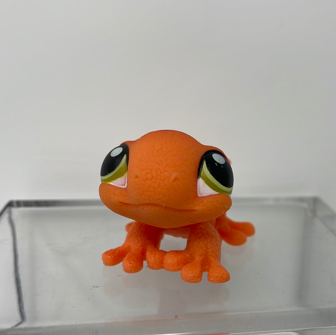 LPS Littlest Pet Shop Scaled Gecko Lizard Orange Red # 326 Green Eyes ...